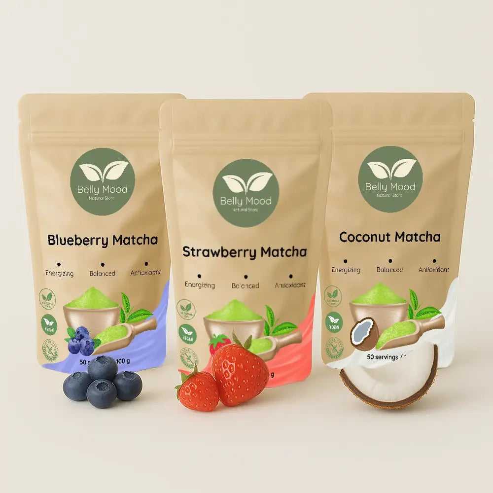 Matcha Rinkinys: Braškė, Kokosas, Mėlynė | Antioksidantai ir Energija ...